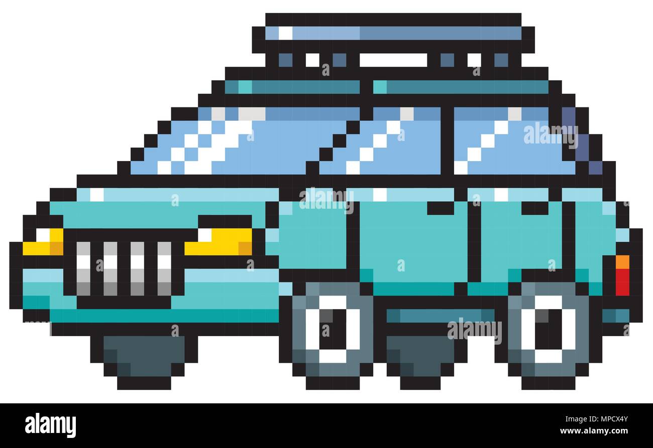 Vector illustration of Cartoon Car - Pixel design Stock Vector Image ...