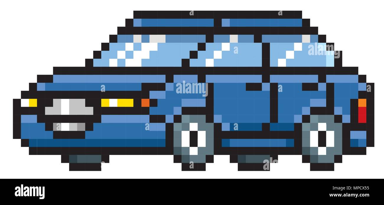 Vector illustration of Cartoon Car - Pixel design Stock Vector Image ...