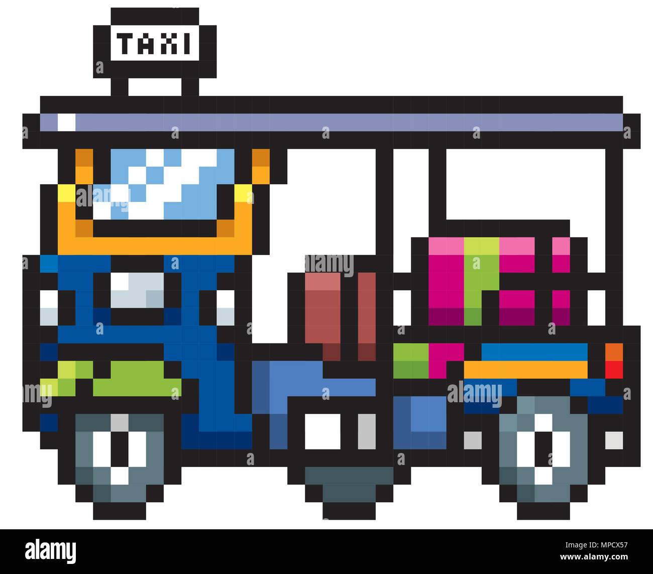 Vector illustration of Cartoon Three-wheeler,Tuk Tuk taxi car Thailand ...