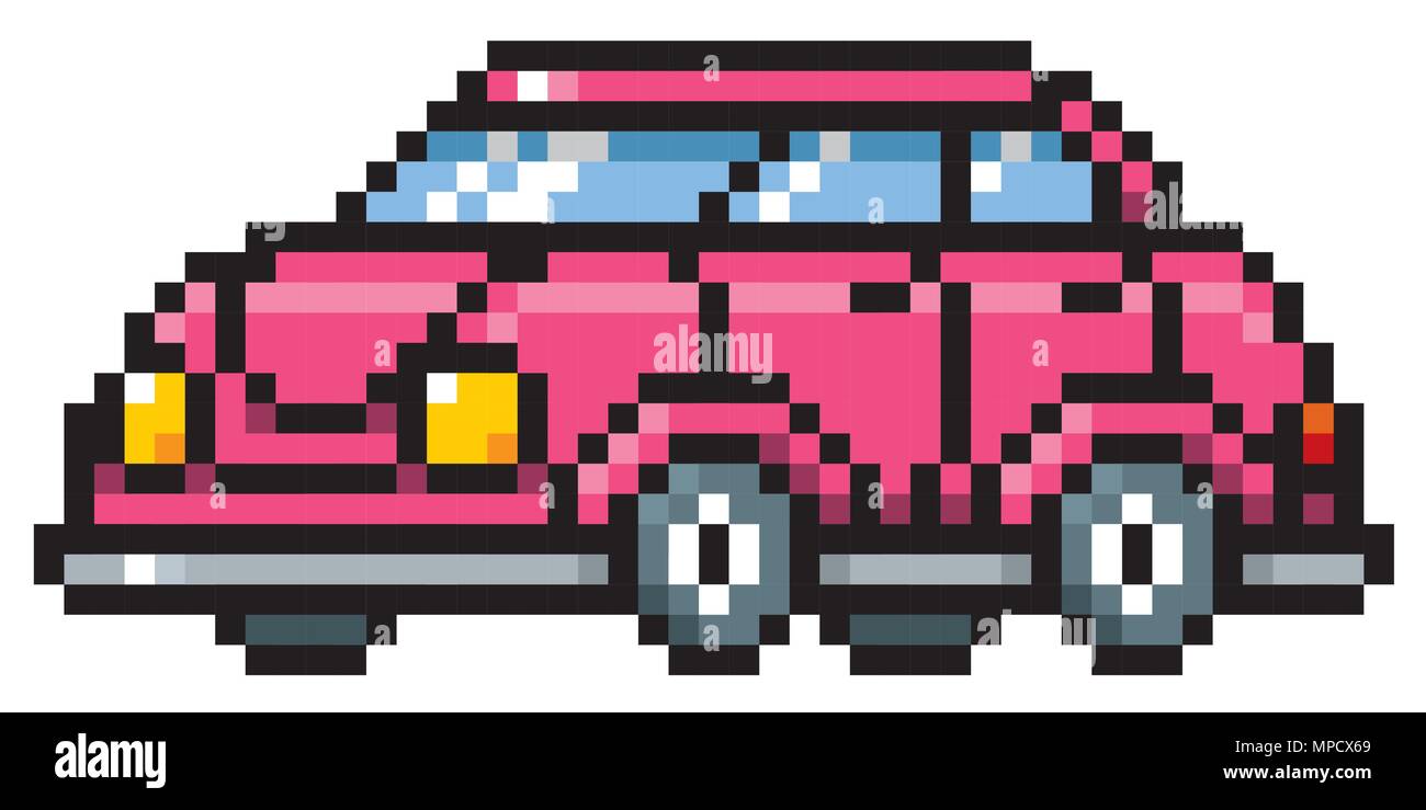 Vector illustration of cartoon Car - Pixel design Stock Vector Image ...