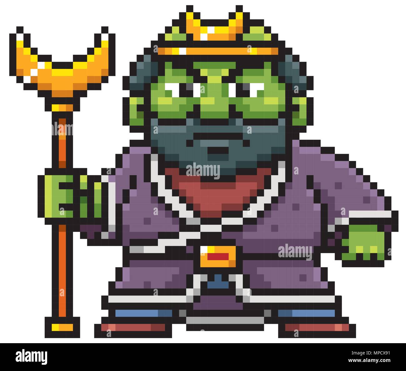 Vector illustration of Cartoon Marine monster - Pixel design Stock ...