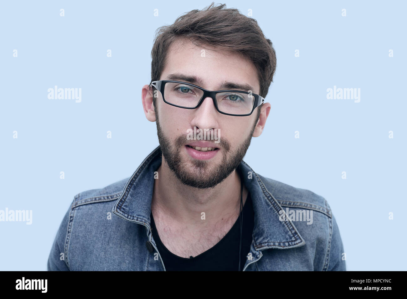 portrait of a modern young man in spectacles Stock Photo - Alamy