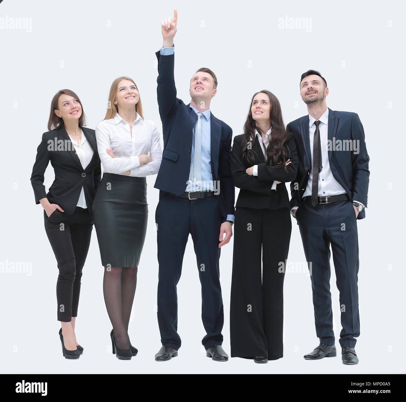 leader of the pointing goal for the business team Stock Photo - Alamy