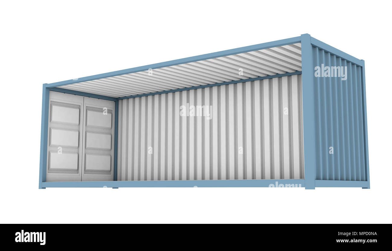 Blue shipping container side hi-res stock photography and images - Alamy