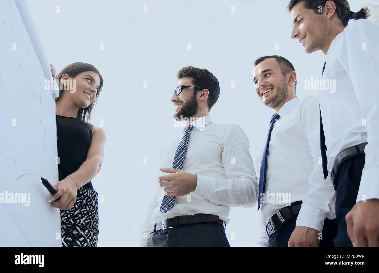 coach conducts training with business team Stock Photo - Alamy