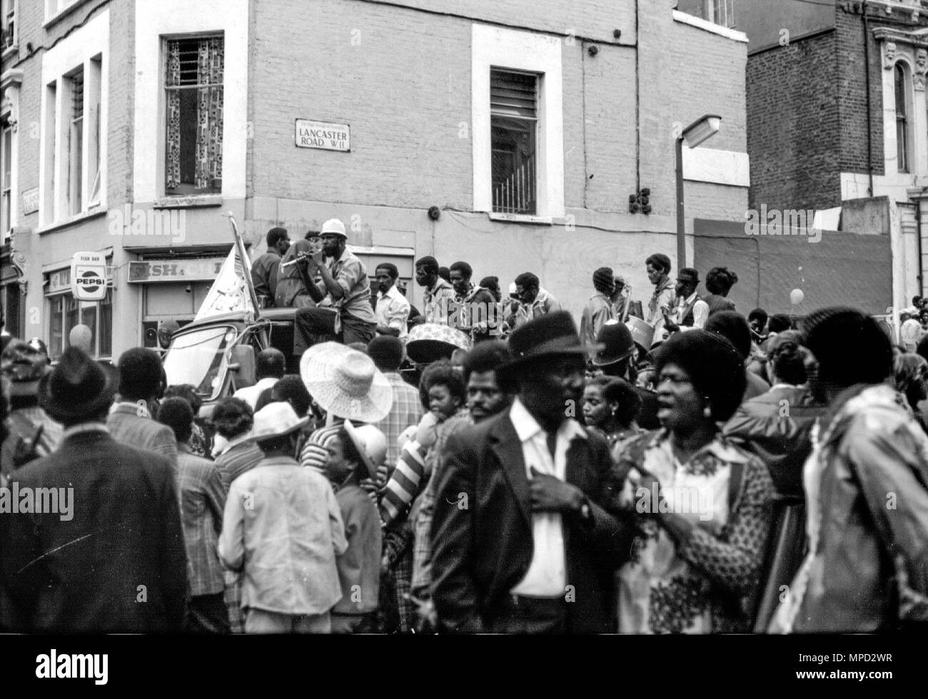 The Notting Hill Carnival in the streets of West London in 1976, the ...
