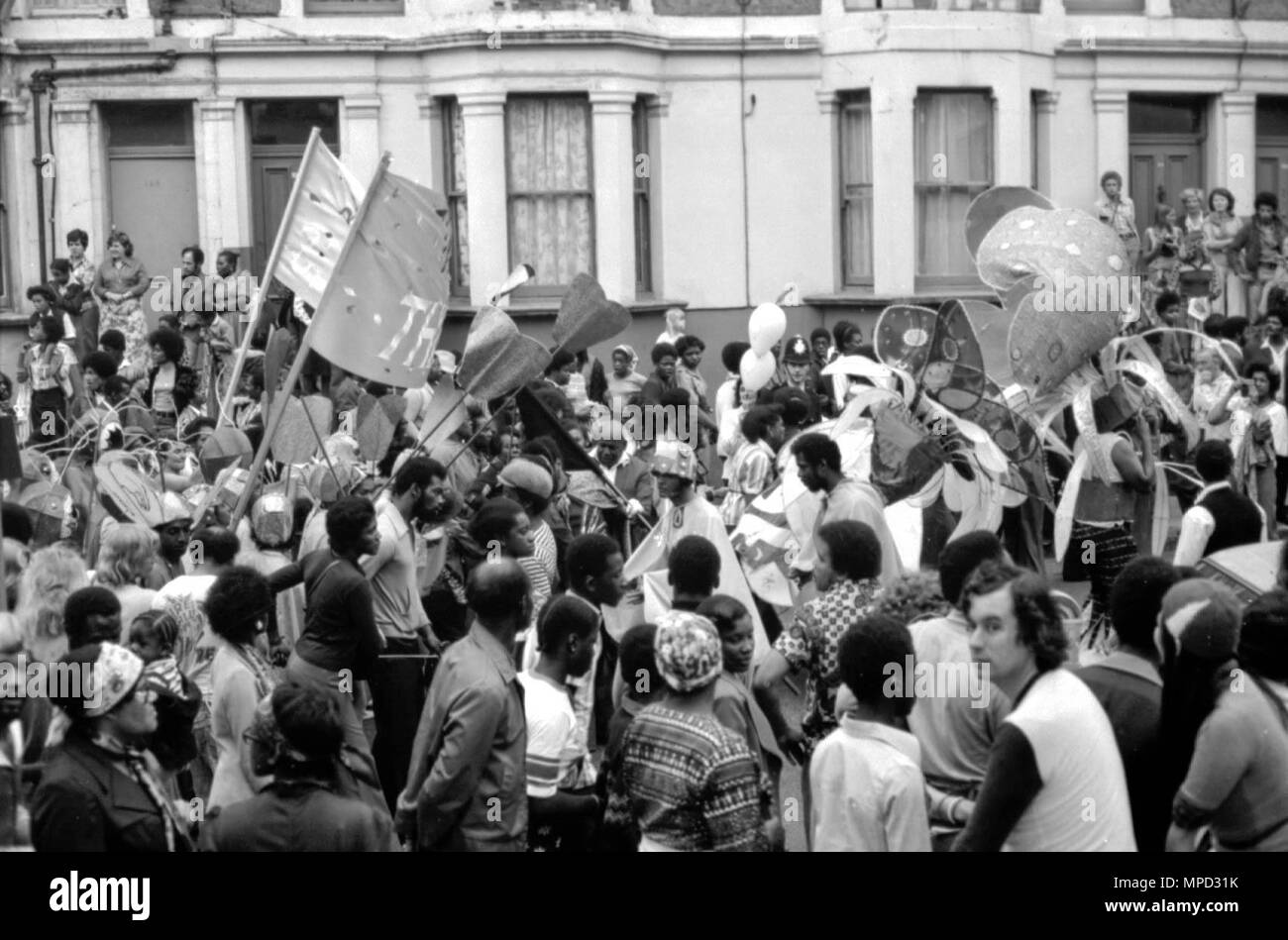The Notting Hill Carnival in the streets of West London in 1976, the ...