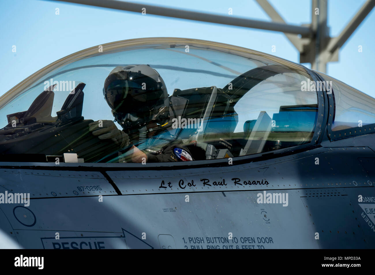 A student pilot assigned to the 149th Fighter Wing, performs his pre ...