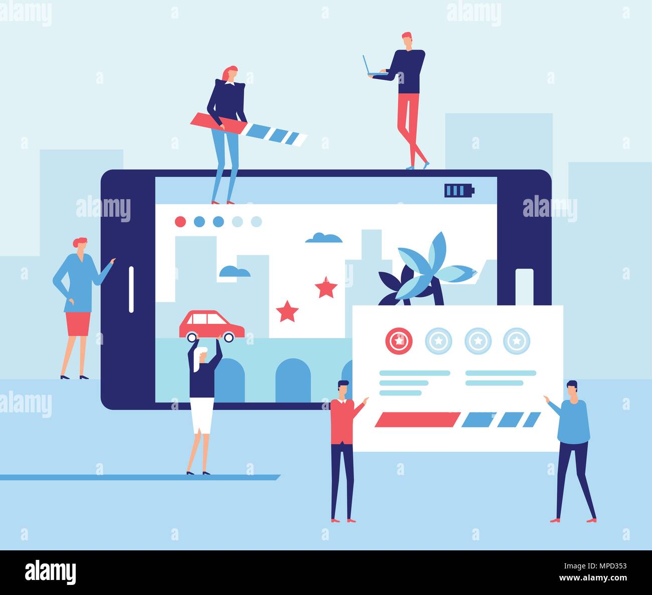 Mobile design development illustration Stock Vector Images - Alamy