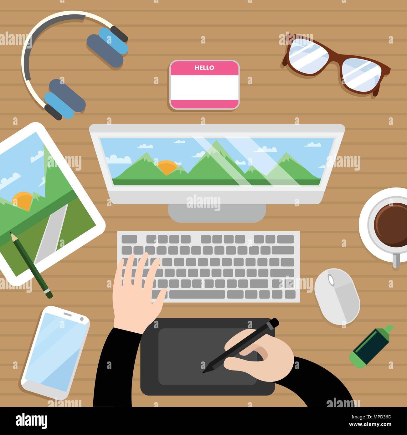 Illustrator Designer Workspace Vector Illustration Graphic Design Stock ... Illustrator Designer Workspace Vector Illustration Graphic Design Stock ...