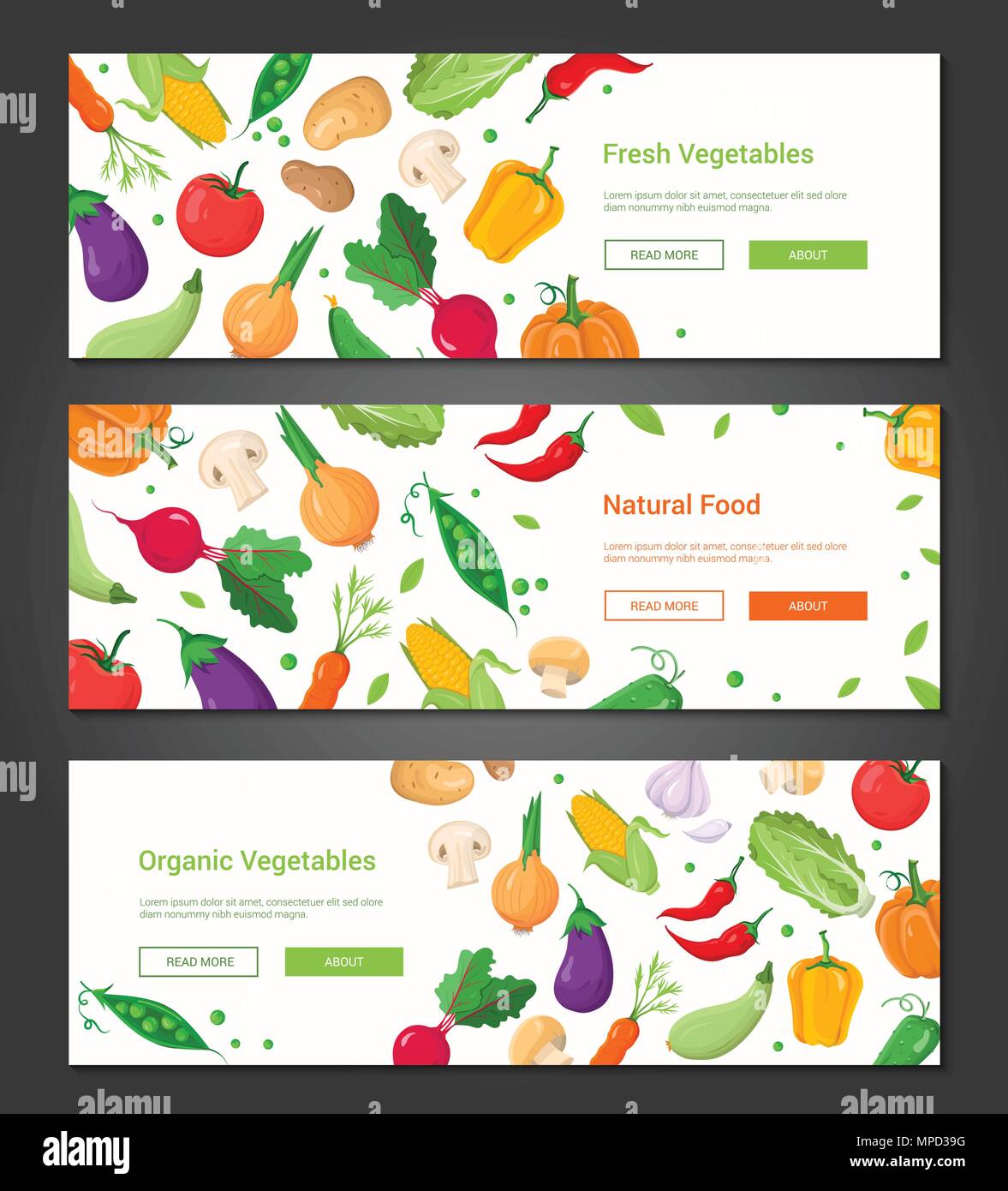 Natural food - set of modern colorful vector posters Stock Vector Image ...