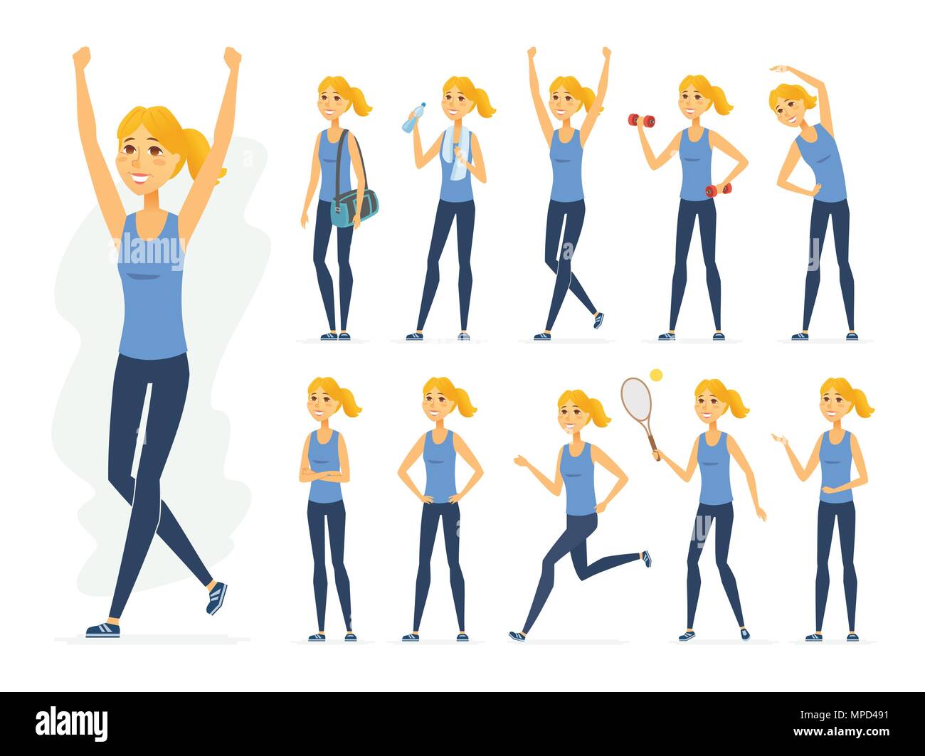 Sportswoman cartoon hi-res stock photography and images - Alamy