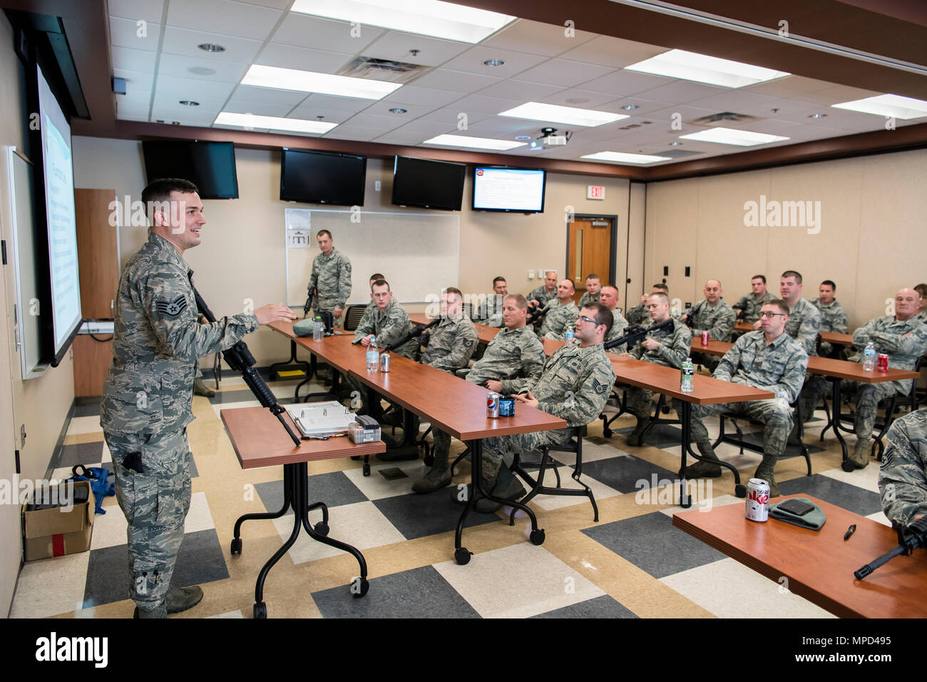 Airmen from the 110th Attack Wing, Battle Creek, Mich. receive ...