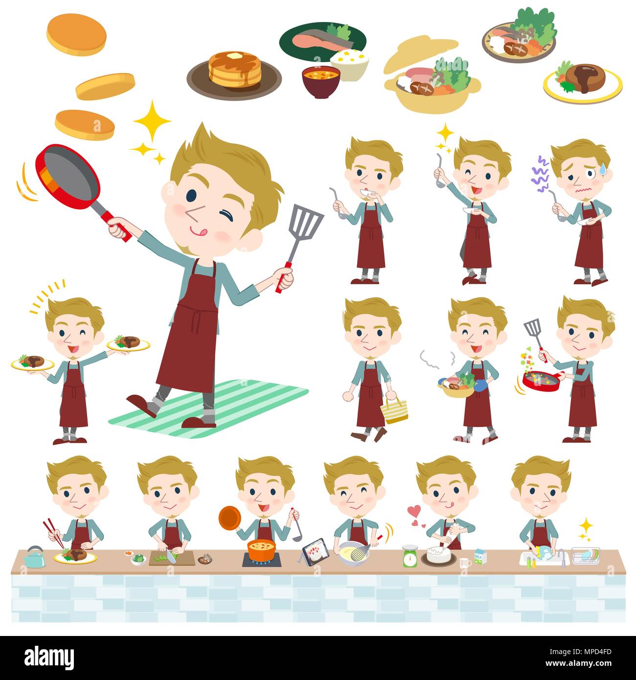 Cooking man sweets Stock Vector Images - Alamy