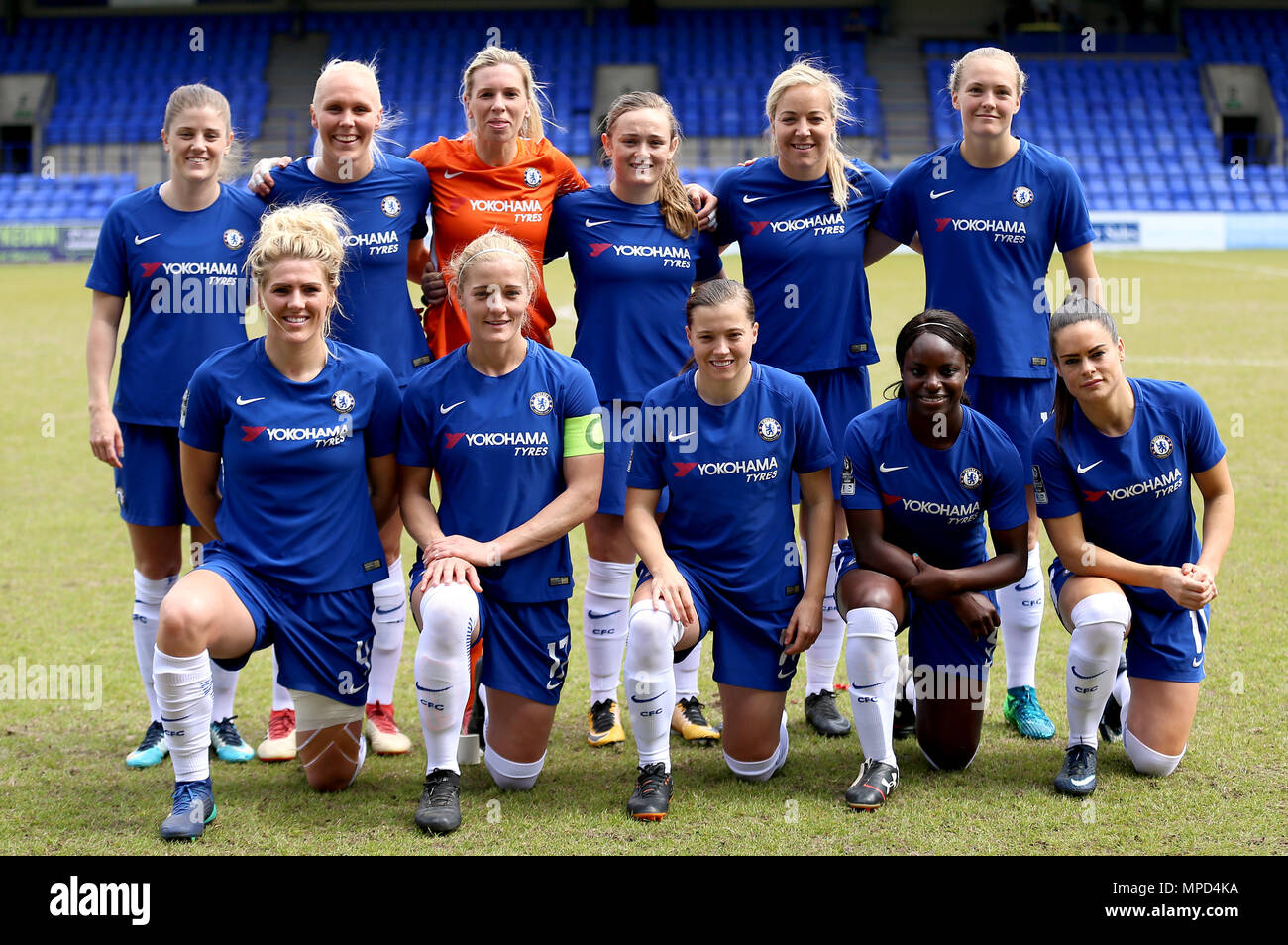 Chelsea Ladies team, (Top row, left to right) Maren Mjelde, Maria ...