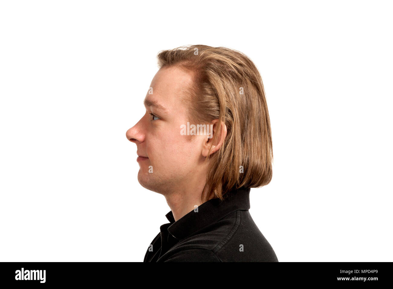 portrait of man, side view, isolated on white background Stock Photo ...