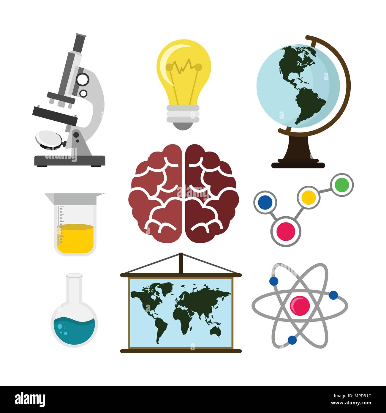 Education Related Objects Vector Illustration Graphic Design Set Stock ...
