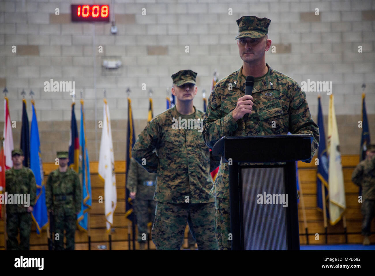 U.S. Marine Col. Chandler Nelms, commanding officer of the 13th Marine ...