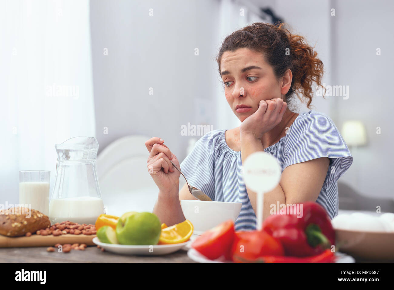 Young woman experiencing lack of appetite Stock Photo - Alamy Young woman experiencing lack of appetite Stock Photo - Alamy