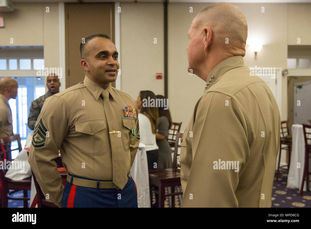 Commandant of the Marine Corps Gen. Robert B. Neller, right, speaks ...