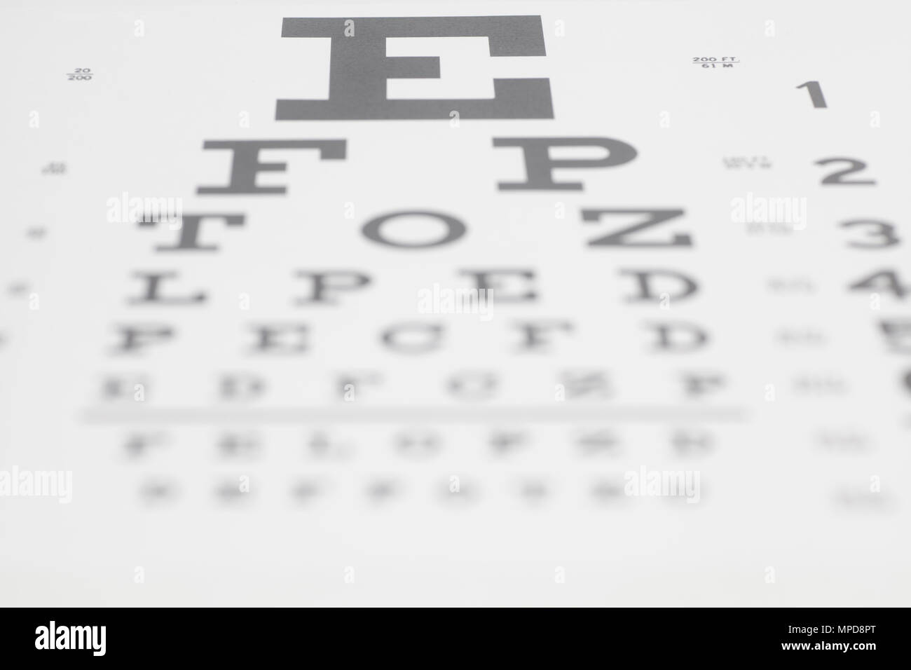 Eyesight test chart isolated on white background Stock Photo - Alamy
