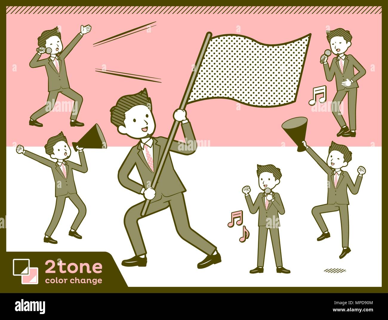 2tone type suit short hair beard men set 7 Stock Vector Image & Art - Alamy