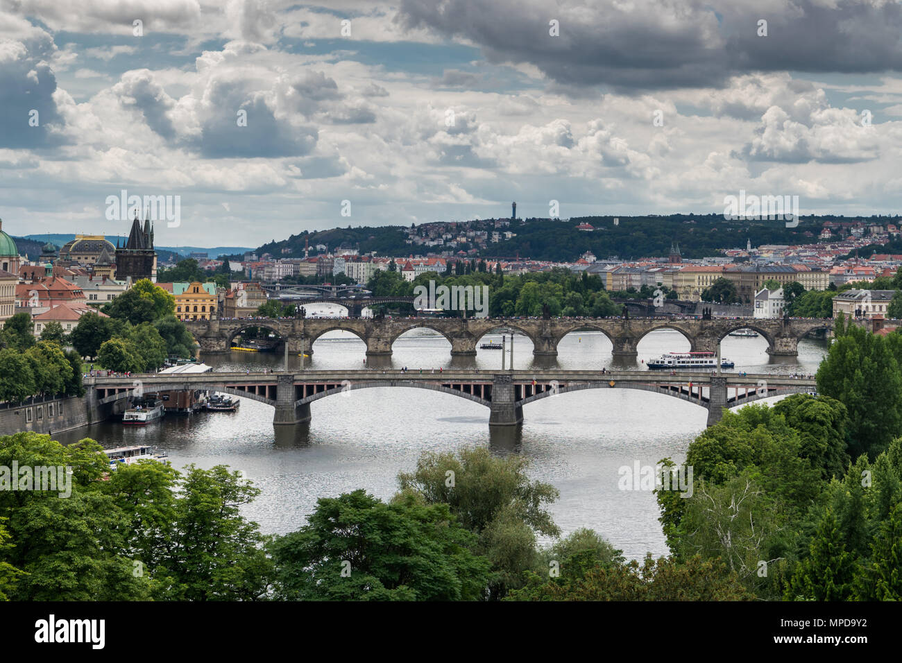 Prague with its many bridges Stock Photo - Alamy