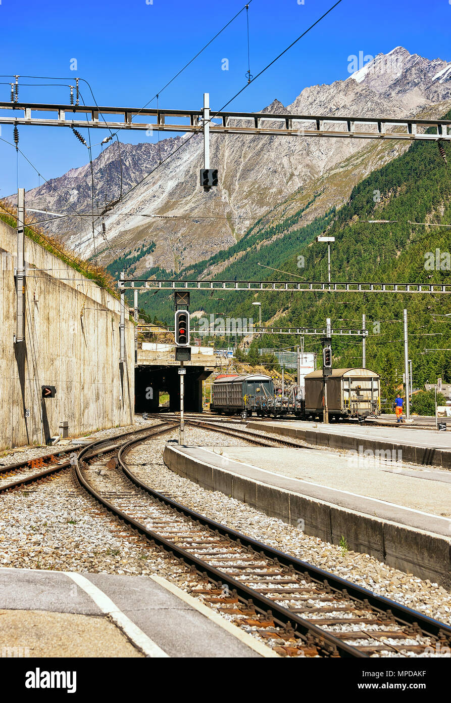 Visp train station switzerland hi-res stock photography and images - Alamy