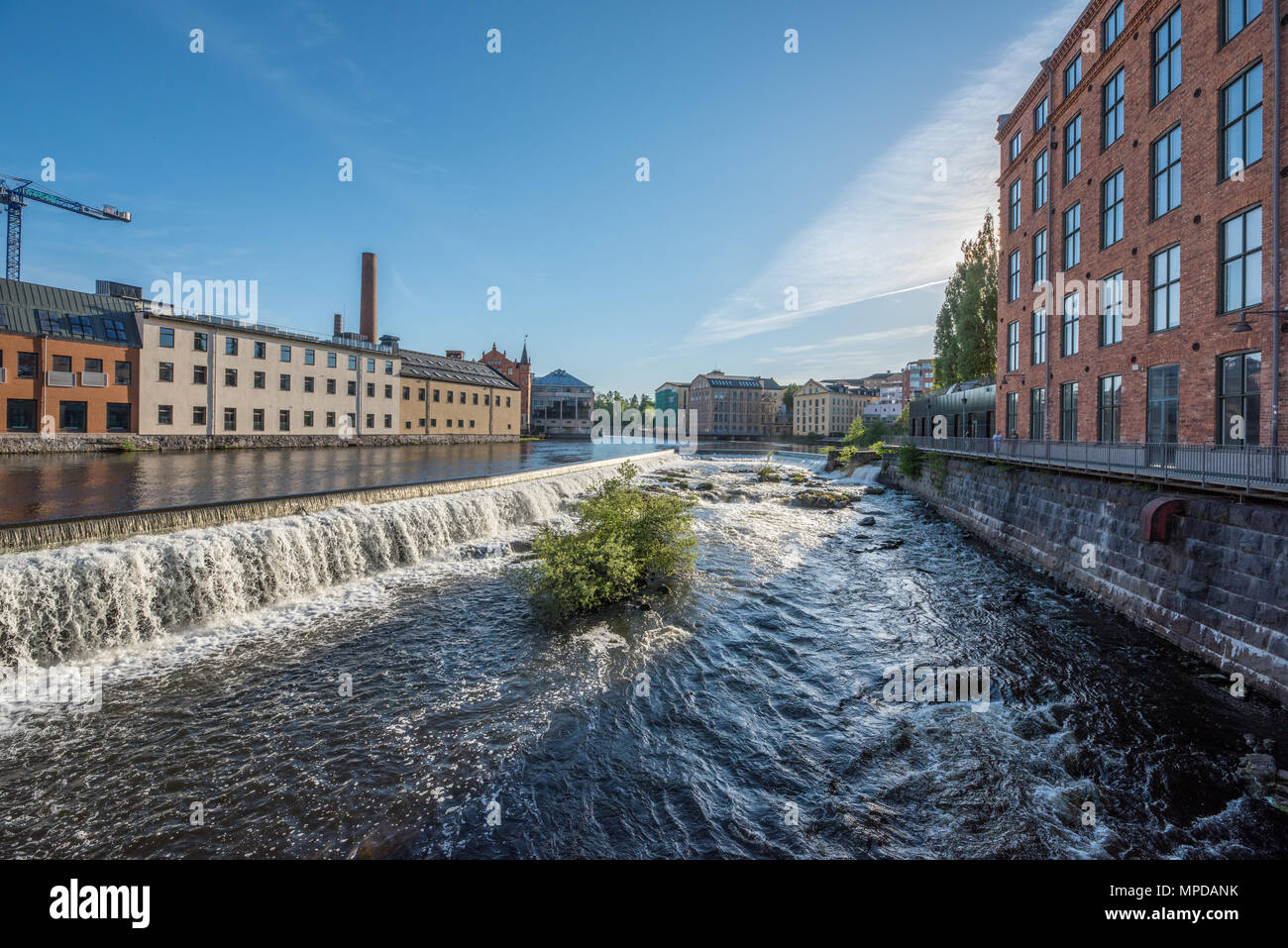 Motala river and the old industrial landscape of Norrkoping during ...
