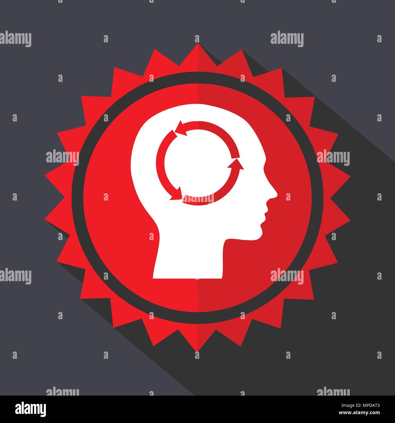 Head red vector sticker flat design icon Stock Vector Image & Art - Alamy