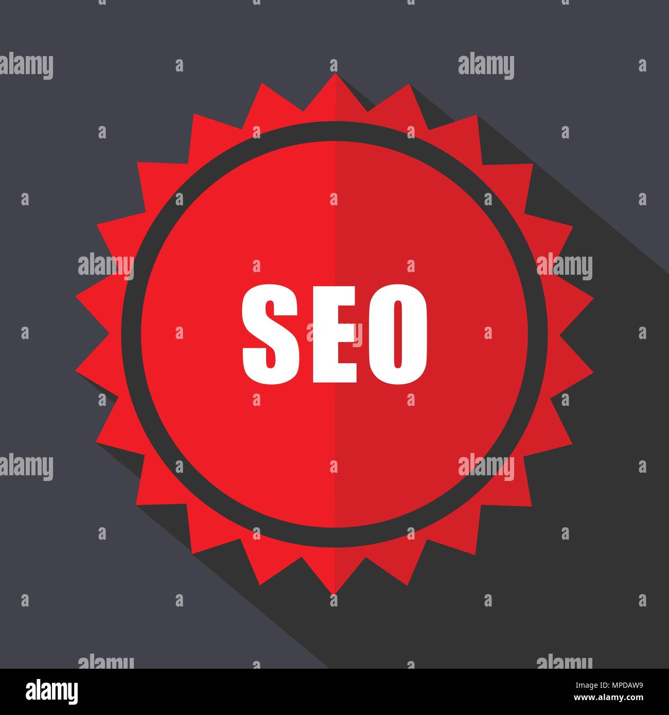 Seo red vector sticker flat design icon Stock Vector Image & Art - Alamy