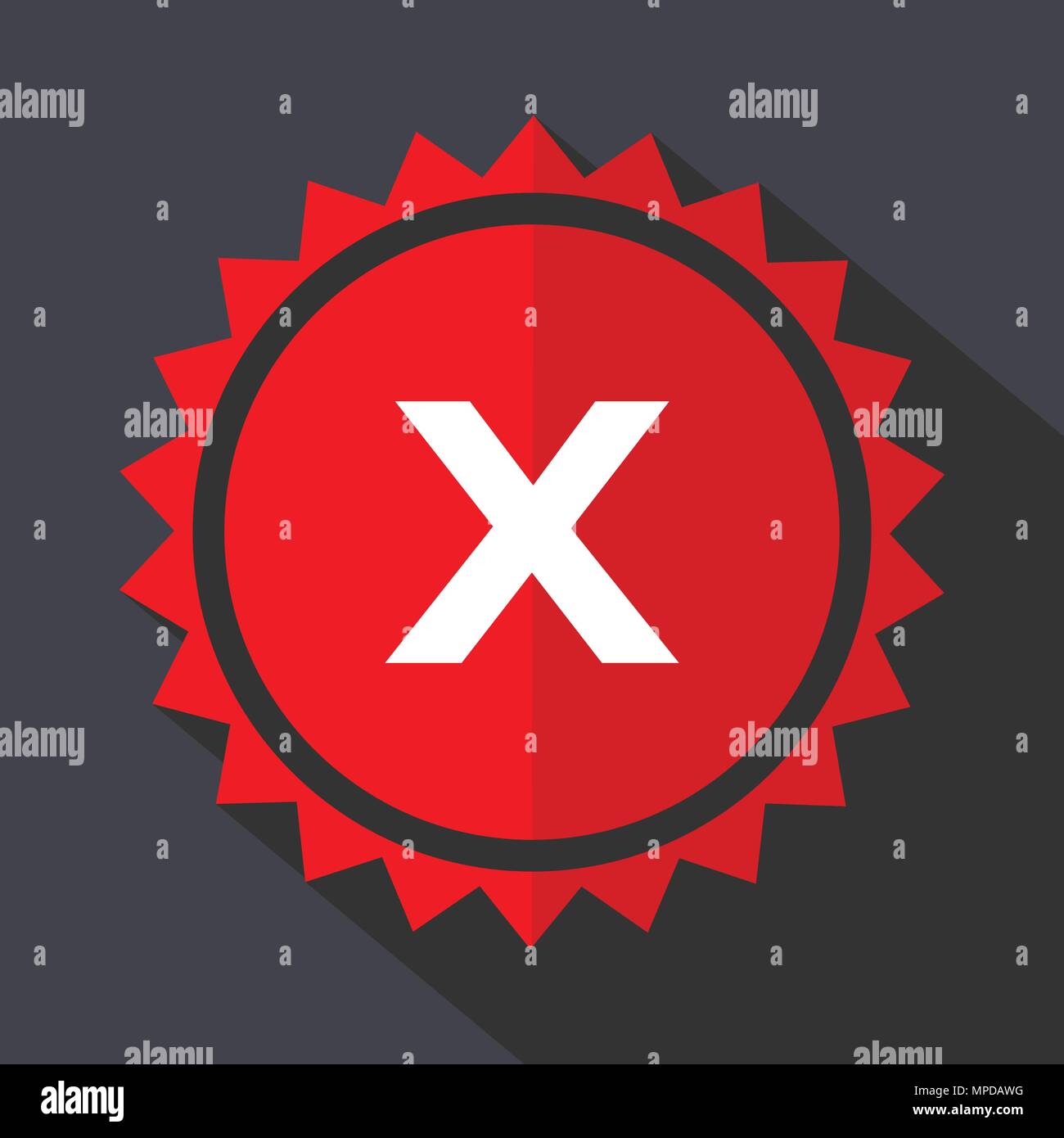 Cancel red vector sticker flat design icon Stock Vector Image & Art - Alamy