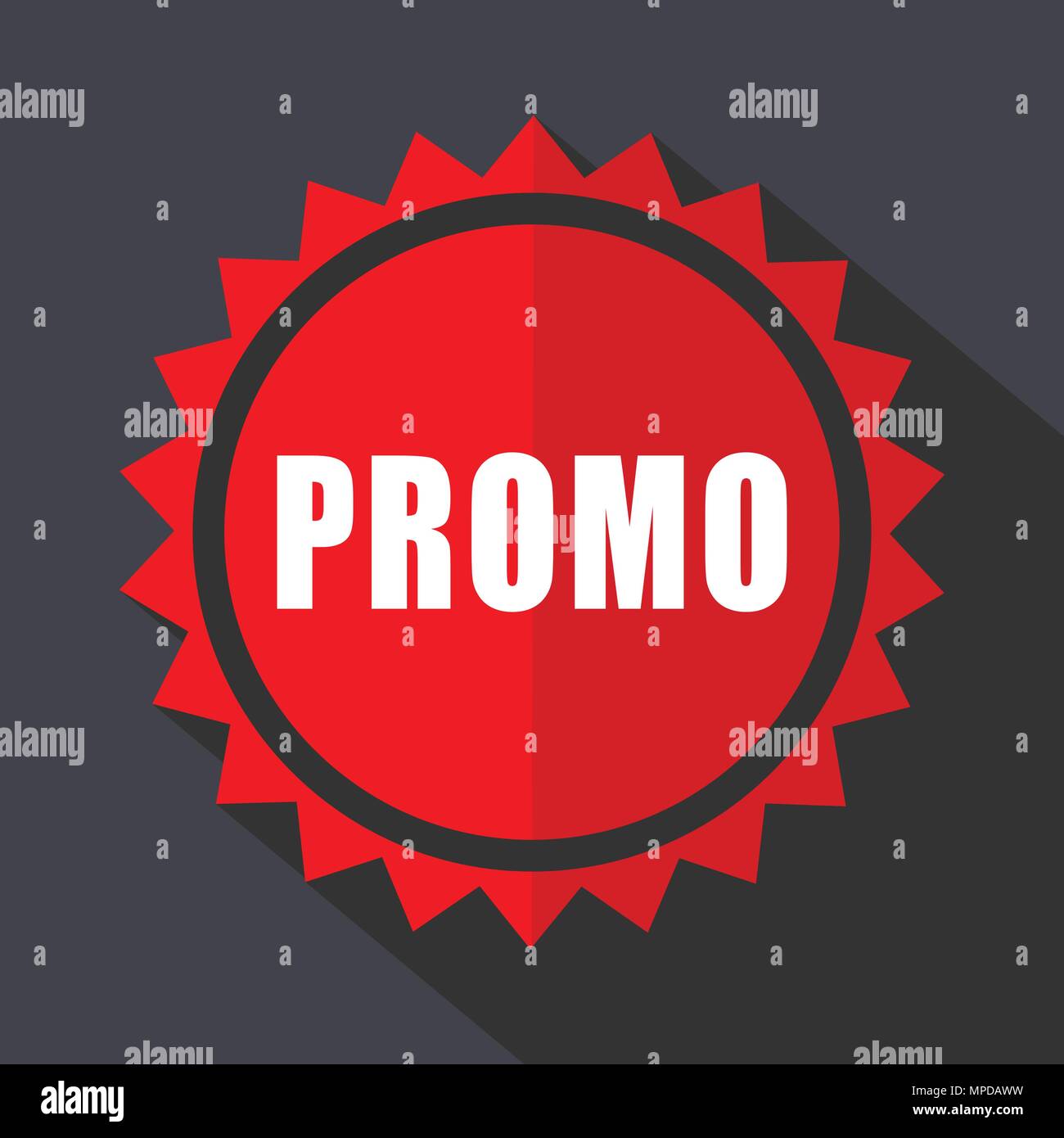 Promo red vector sticker flat design icon Stock Vector Image & Art - Alamy