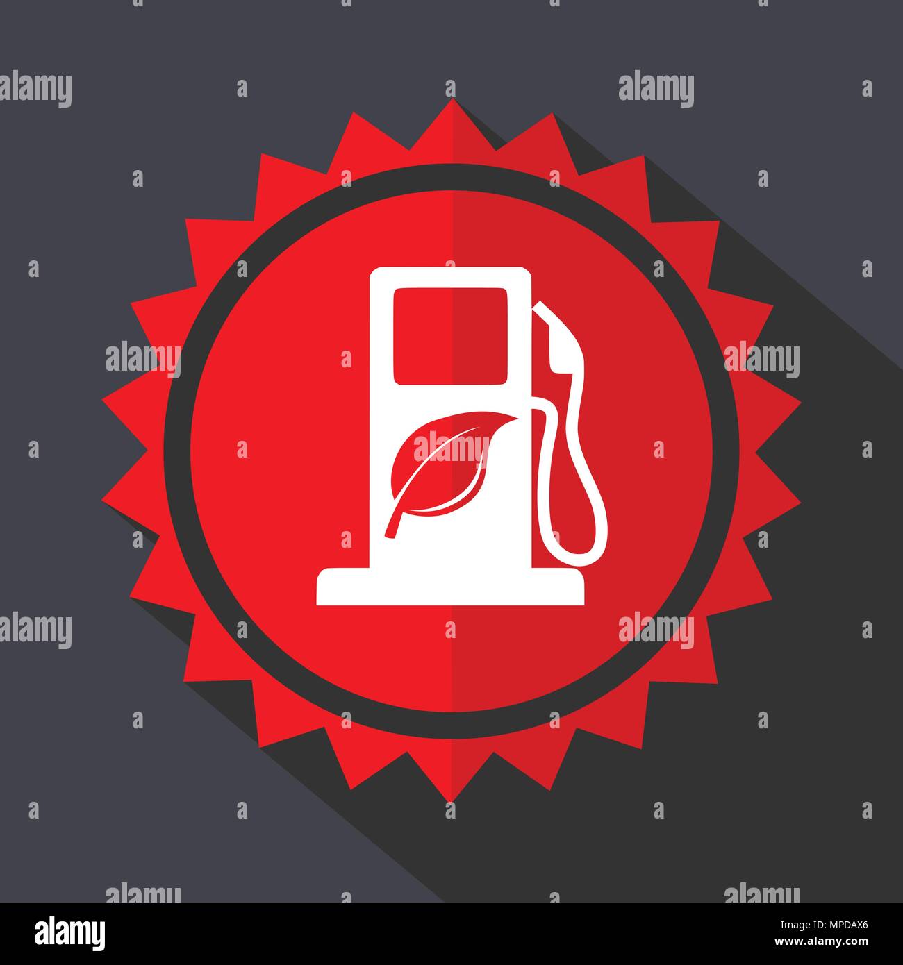 Biofuel red vector sticker flat design icon Stock Vector Image & Art ...