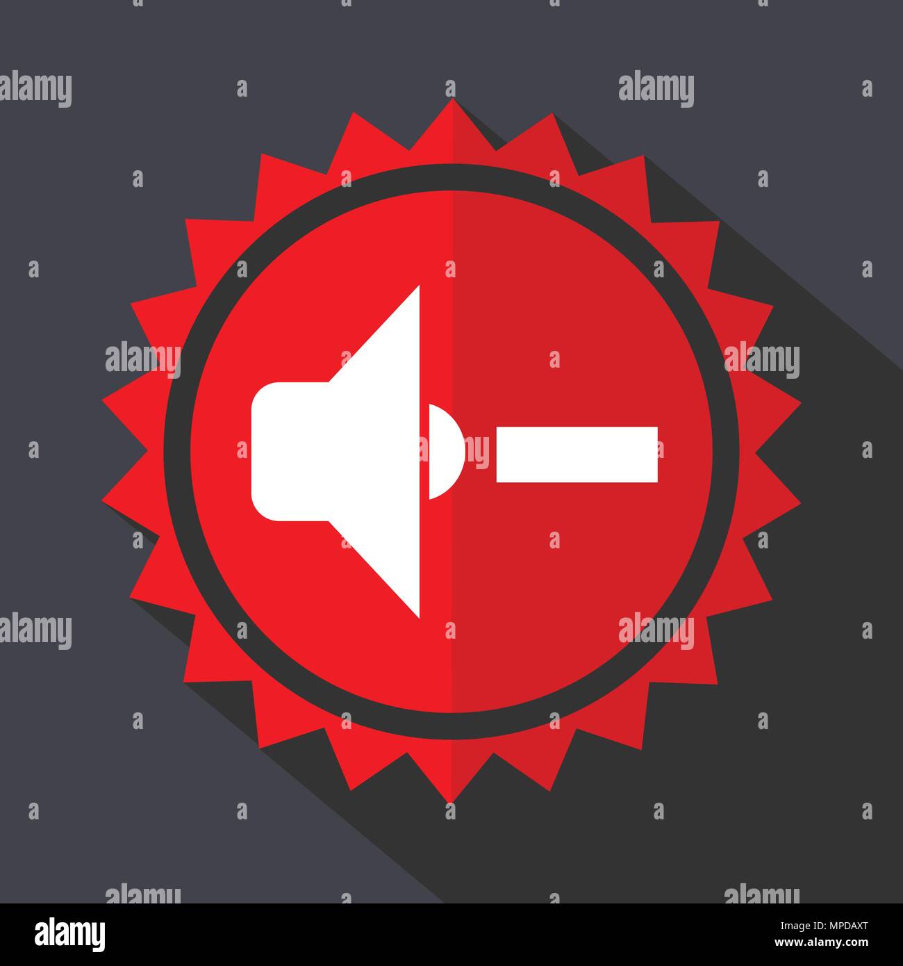 Speaker volume red vector sticker flat design icon Stock Vector Image ...