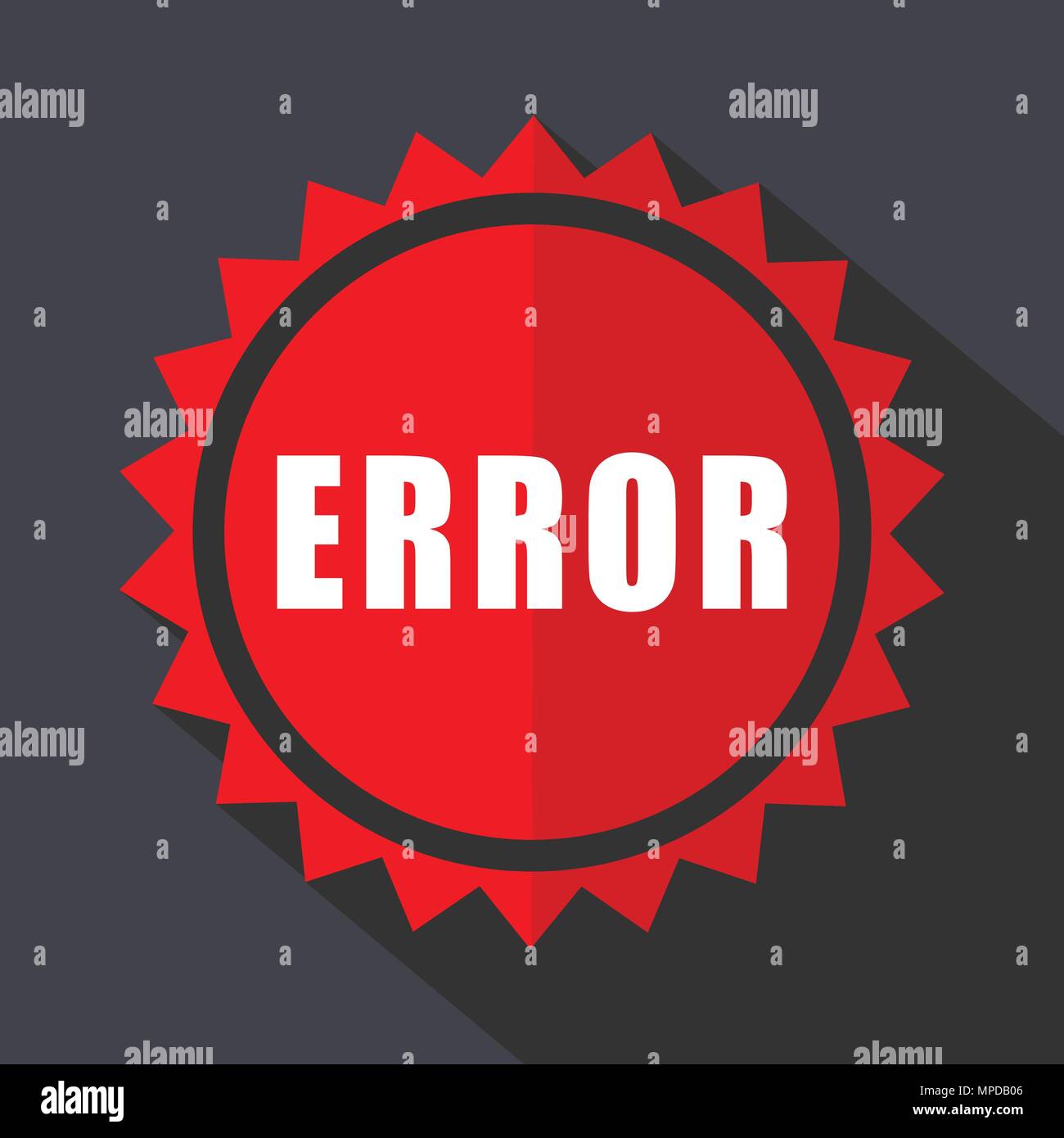 Error red vector sticker flat design icon Stock Vector Image & Art - Alamy