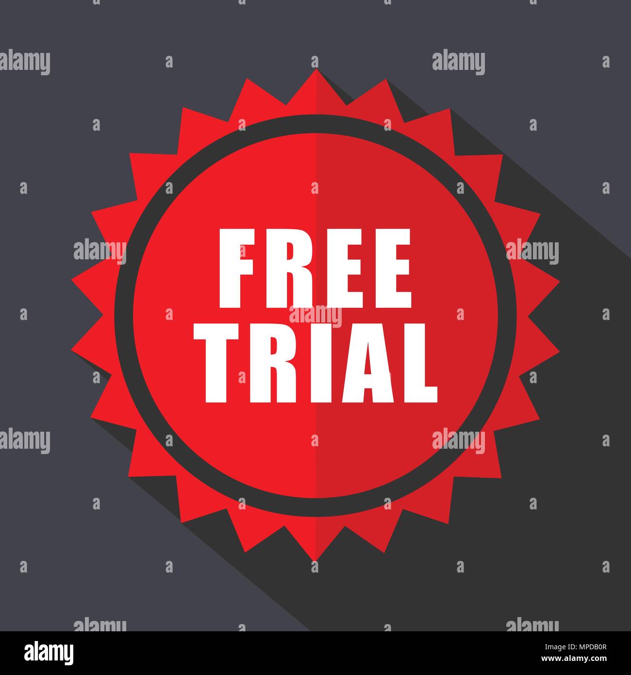 Free trial red vector sticker flat design icon Stock Vector Image & Art ...