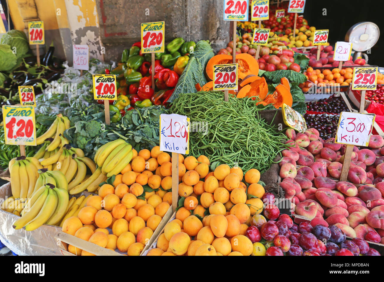 Fruits and Vegetables at Corner Shop in Italy Stock Photo - Alamy