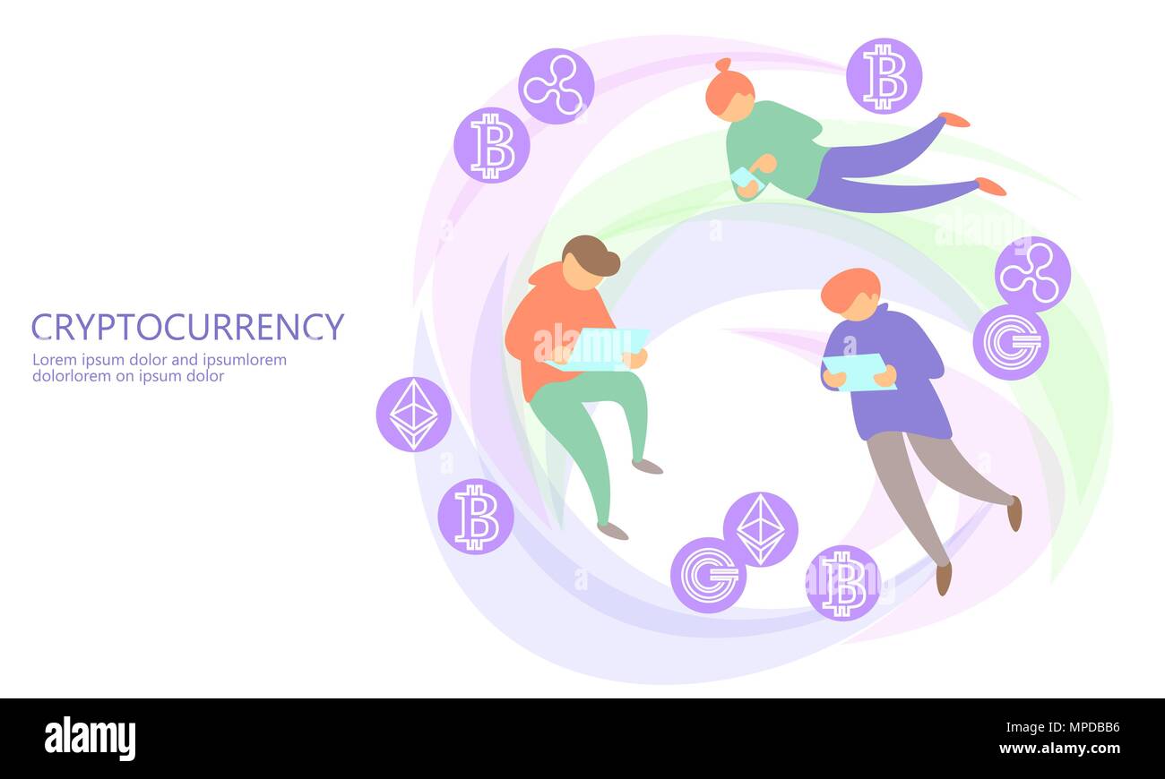 People investment bitcoin mining concept. Diverse man cryptocurrency ...