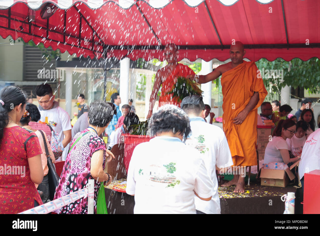 Buddhist devotees worship temple on hi-res stock photography and images ...