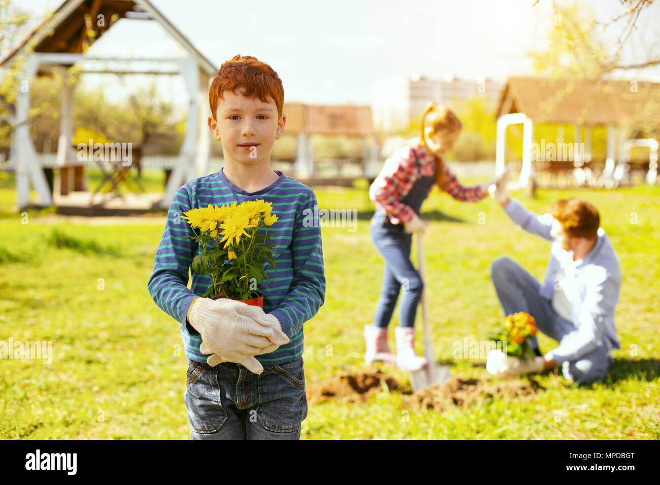 Cute young boy looking at you Stock Photo - Alamy