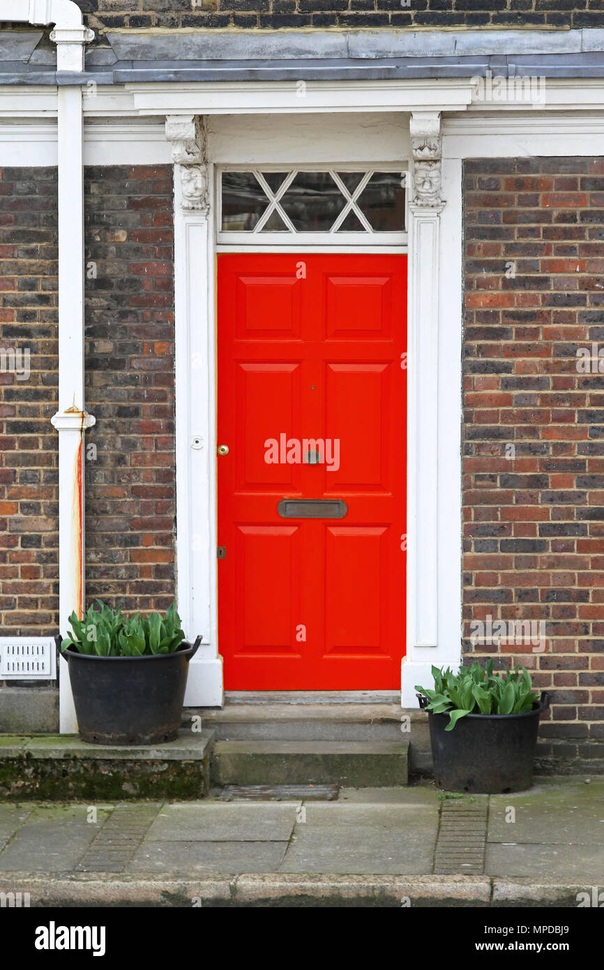Red Door at Old House in England Stock Photo - Alamy