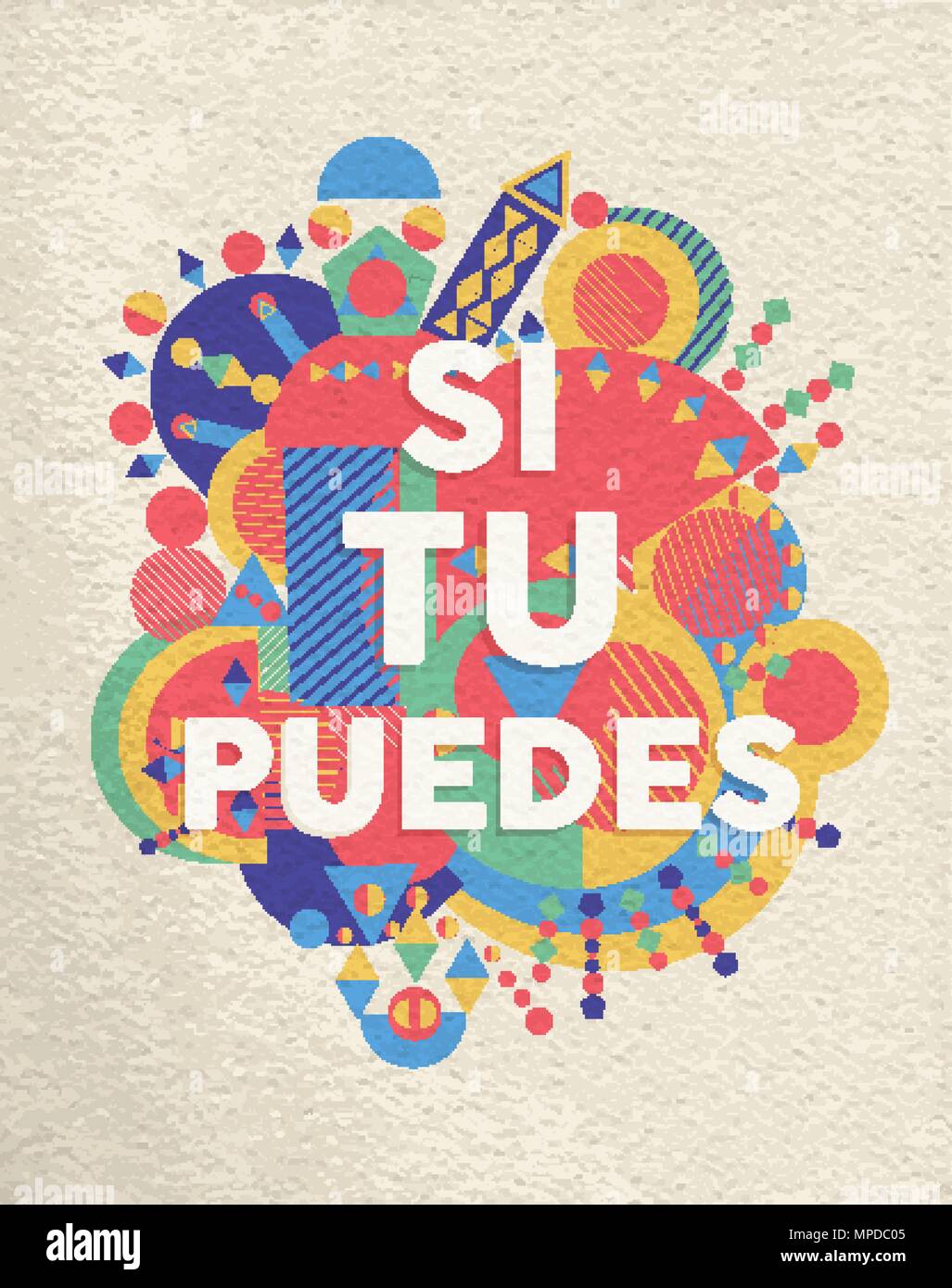 Yes you can colorful typography poster in spanish language ...