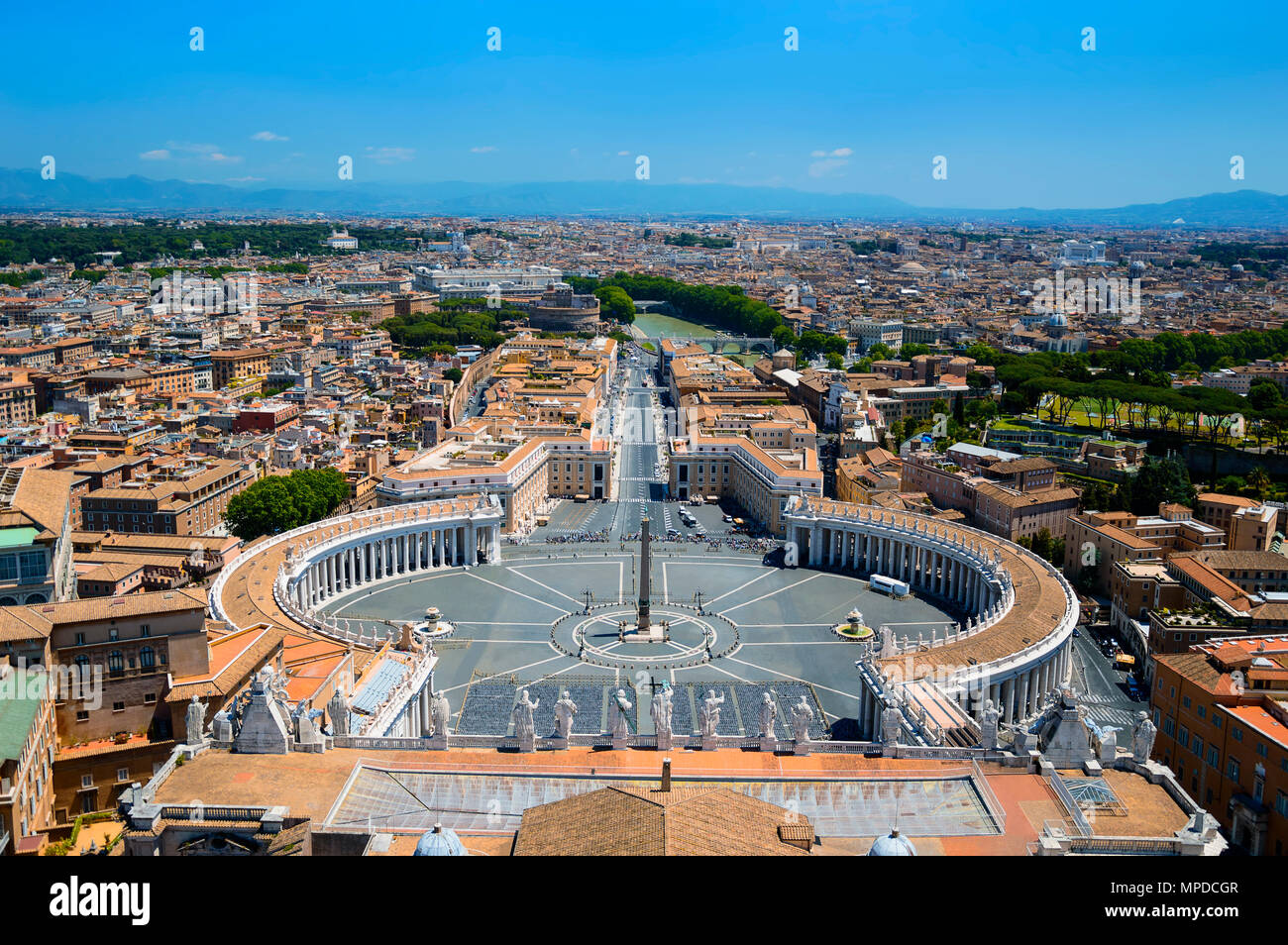 St. Peter's Square in Vatican - aerial view of the Piazza San Pietro ...