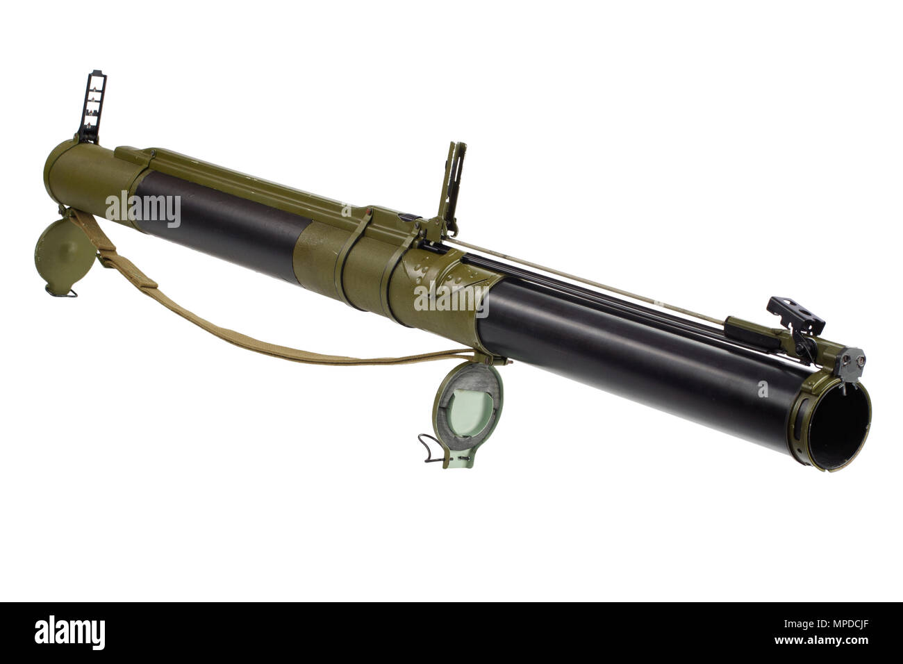 anti-tank rocket propelled grenade launcher isolated on white Stock ...