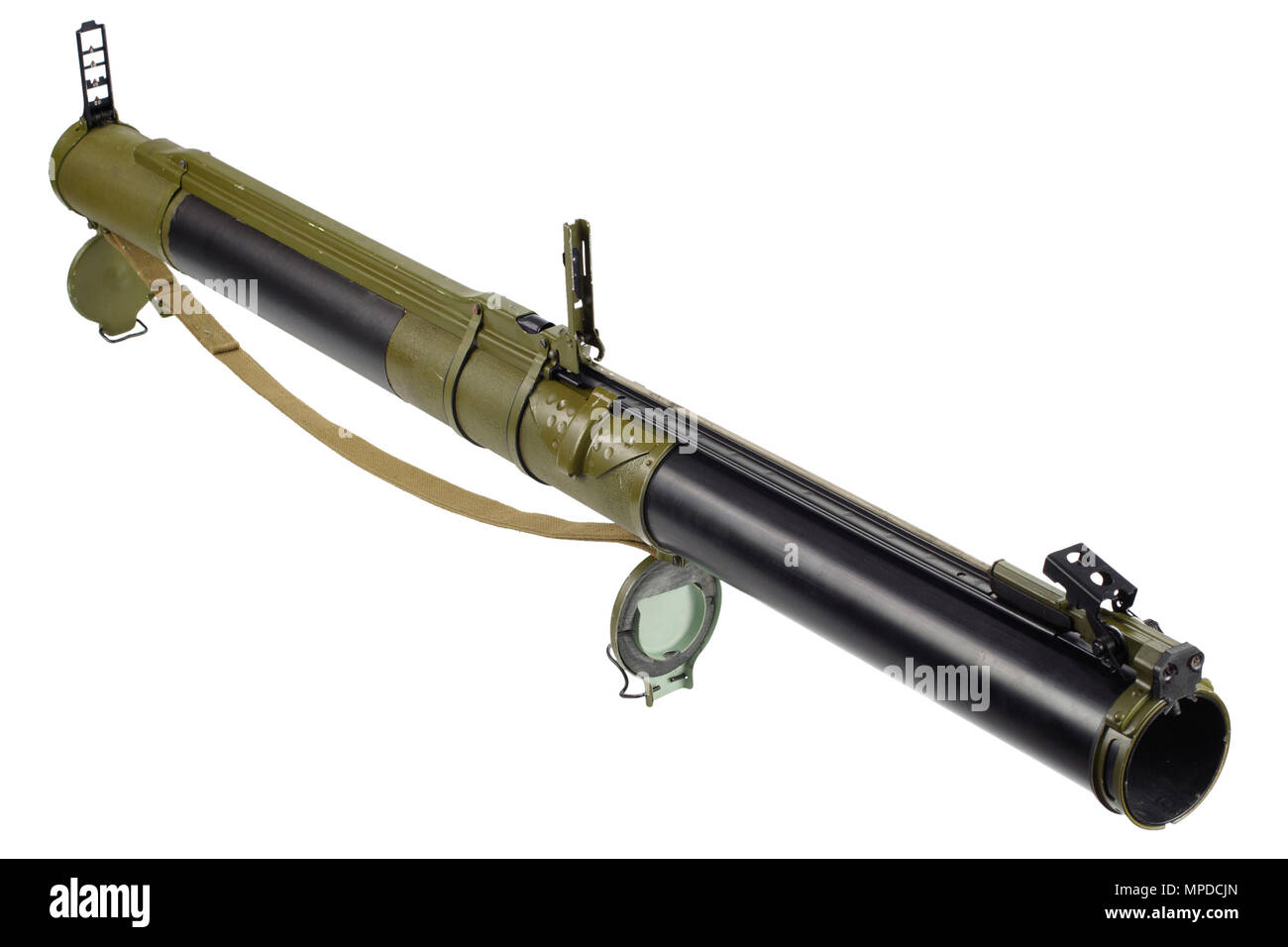 anti-tank rocket propelled grenade launcher isolated on white Stock ...