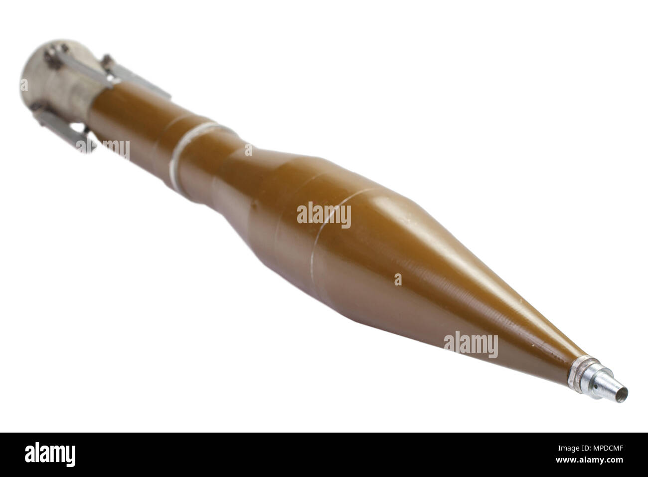 anti-tank rocket propelled grenade with HEAT warhead isolated on white ...