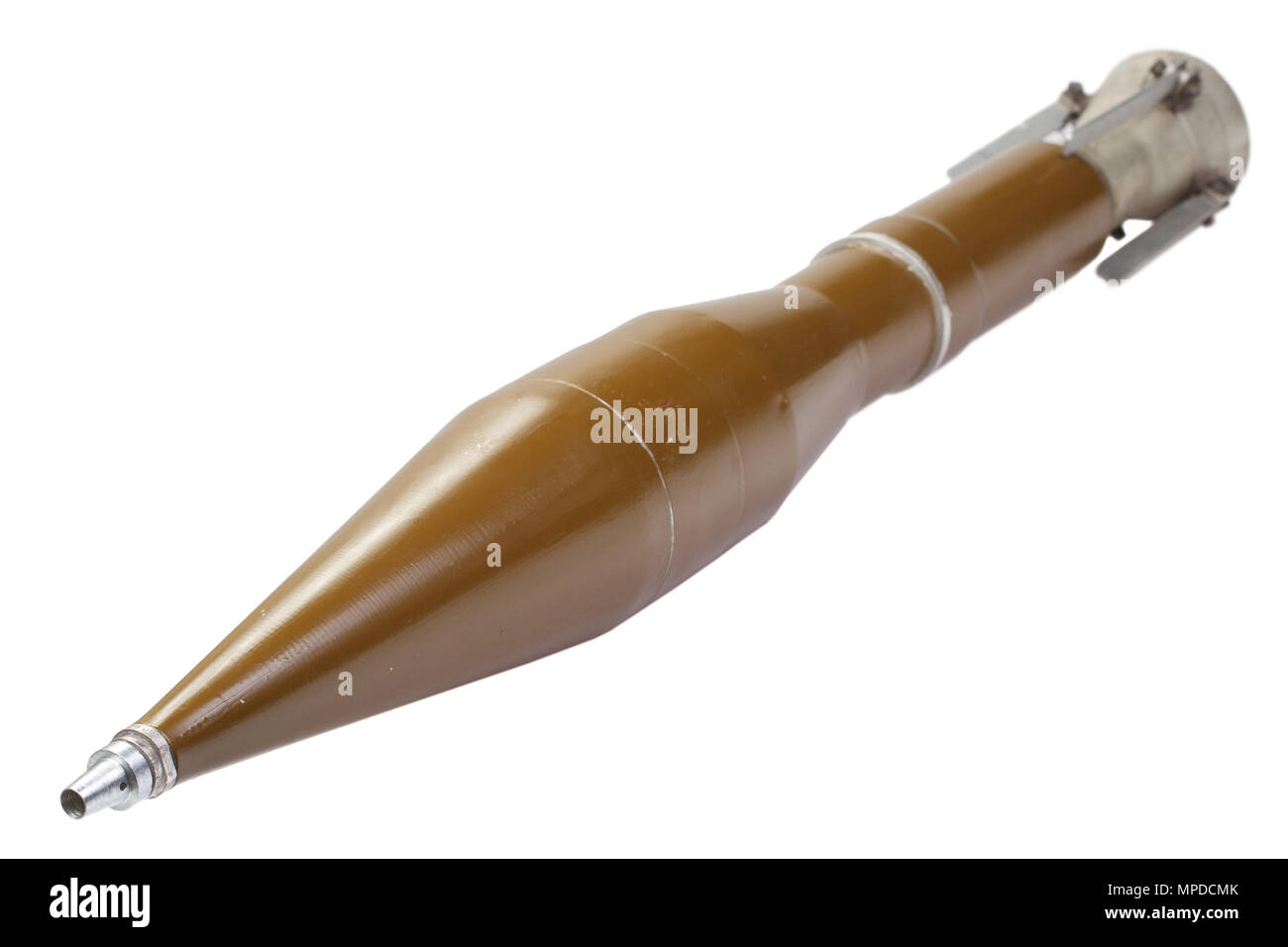 anti-tank rocket propelled grenade with HEAT warhead isolated on white ...