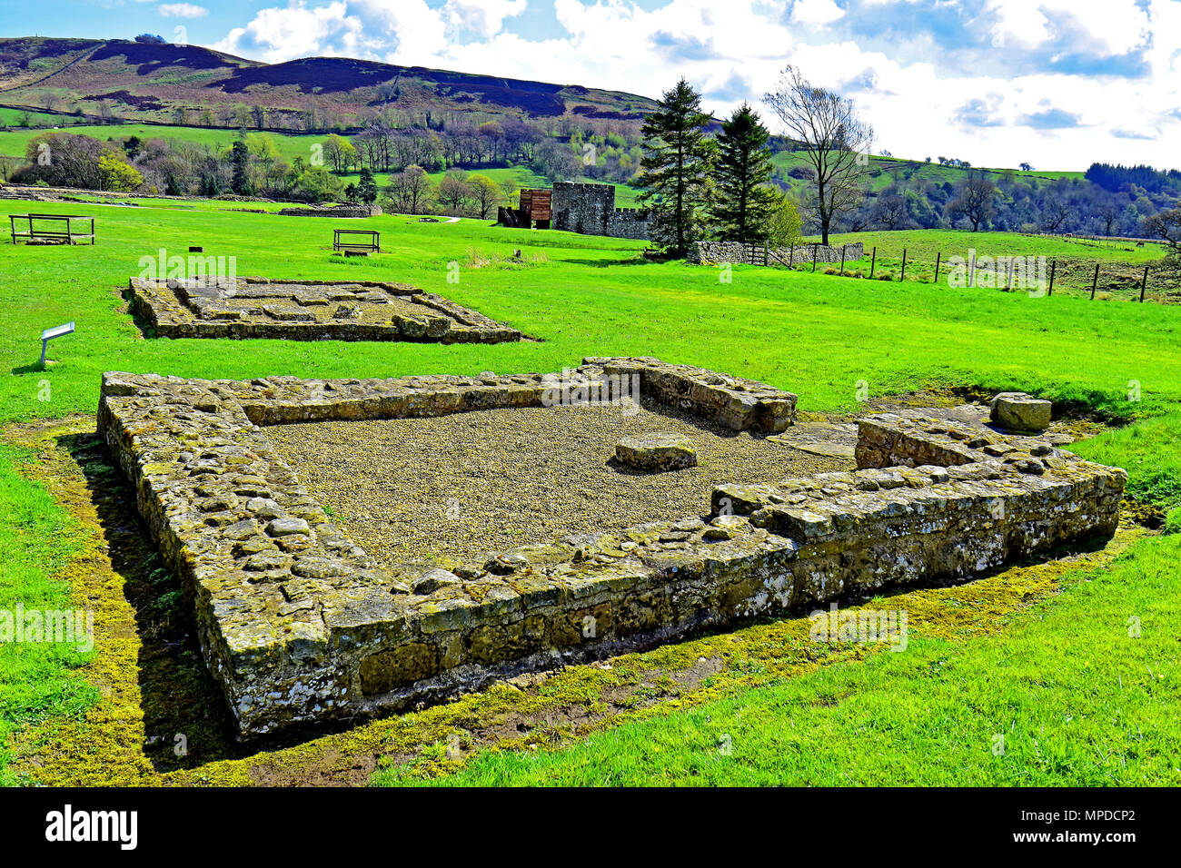 Vindolanda Fort and Museum Northumberland Roman temple Stock Photo - Alamy