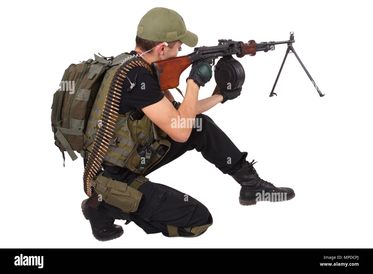 mercenary with RPG gun isolated on white Stock Photo - Alamy